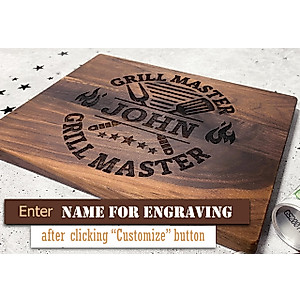 Personalized Grill Wood Cutting Board Handmade in USA – Best Serves as Chopping board, Charcuterie board, Cheese board – Unique Wooden Grilling Gift for men Birthday, Housewarming & Anniversary