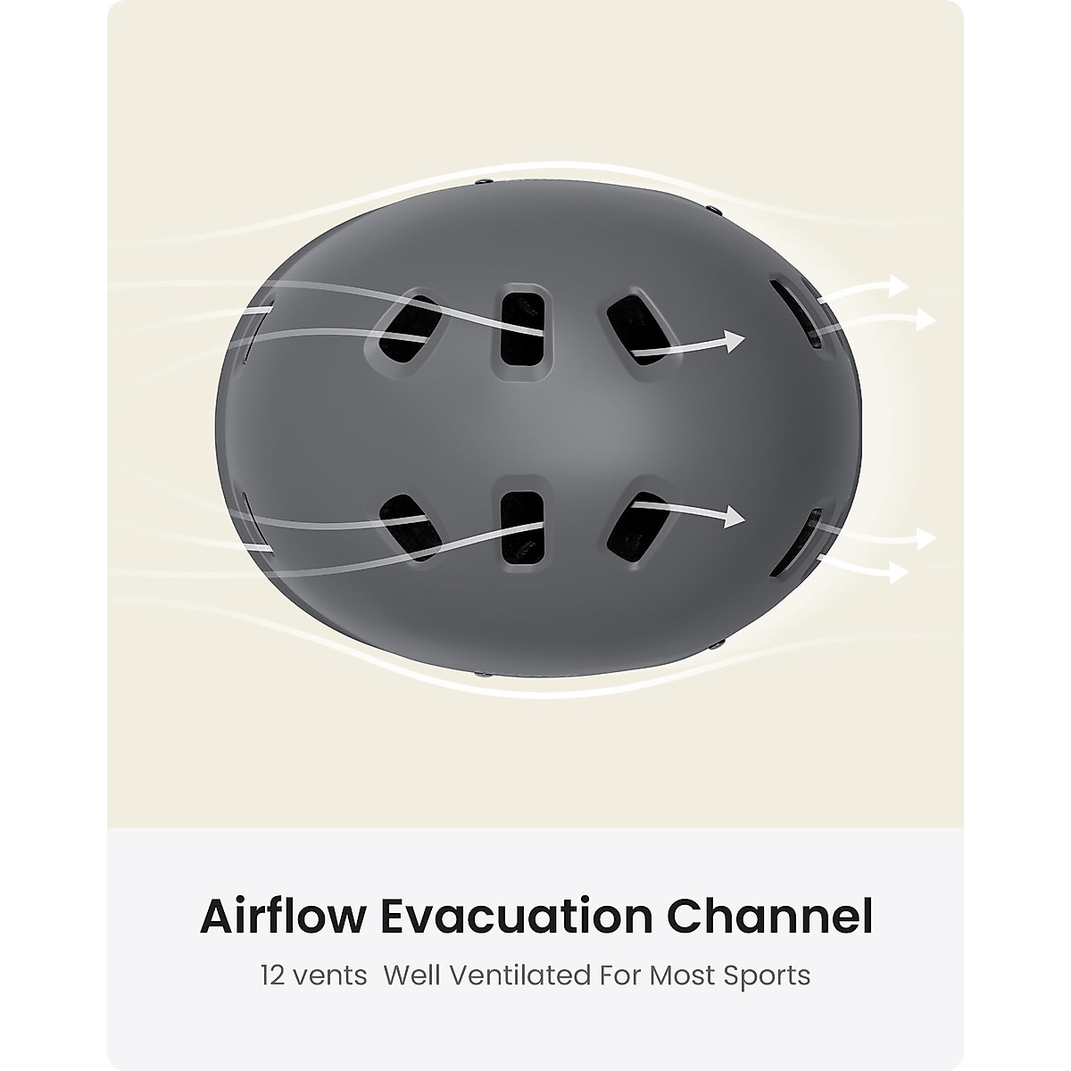 OutdoorMaster Skateboard Cycling Helmet - Two Removable Liners Ventilation Multi-Sport Scooter Roller Skate Inline Skating Rollerblading for Kids, Youth & Adults - M - Grey