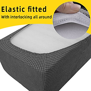 Tlswshsy RV Dinette Cushion Covers-Stretchable Loveseat Sofa Furniture Protector -Elastic Camper Cushion Slipcoversfor RV Camper Car Bench (Grey)