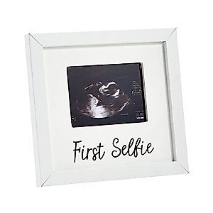 Juvale Baby Sonogram Picture Frame for 4 x 3 Ultrasound Photo, First Selfie (7 x 6.5 In, White)