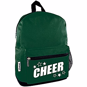 chassé Girls Basic Cheerleading Backpack - Lightweight Bag for Dance, Teams, Sports (Dark Green)