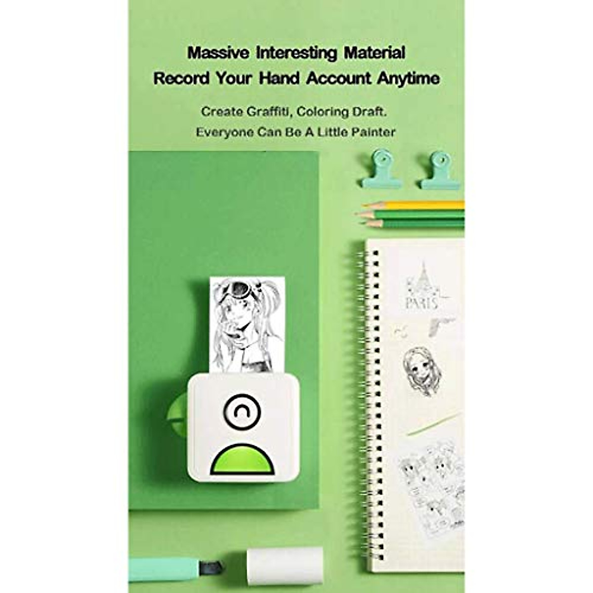 XXXDXDP Receipt Printer, Mini Blue-Tooth Thermal Photo Printer Pocket Note Receipt Printer (Color : D)