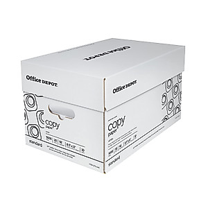Office Depot White Copy Paper, 8 1/2in. x 11in., 20 Lb, 500 Sheets Per Ream, Case Of 10 Reams, 40402786