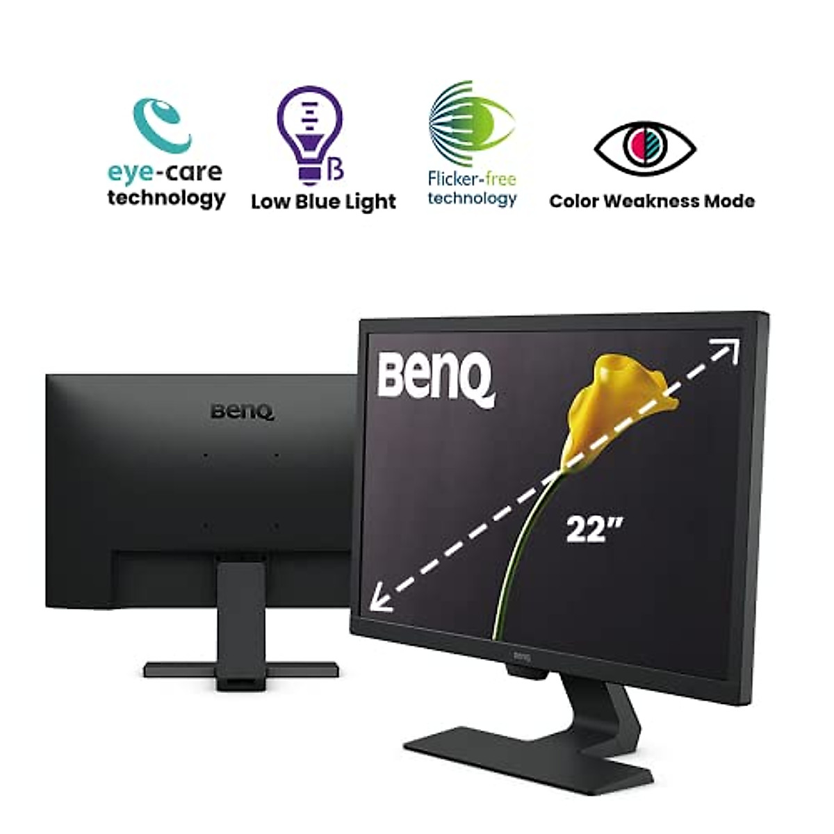 BenQ GW2283 Eye Care 22 inch IPS 1080p Monitor | Optimized for Home & Office & Lexar NS100 128GB 2.5” SATA III Internal SSD, Up to 520MB/s Read (LNS100-128RBNA)