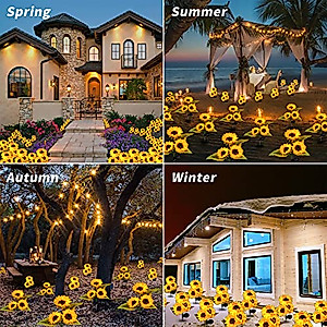 SUWEAZC Sunflower Solar Lights 2 Pack Upgraded Solar Garden Lights LED with 6 Sunflowers Outdoor Waterproof Decorative Solar Flower Lights for Patio Lawn Yard Pathway