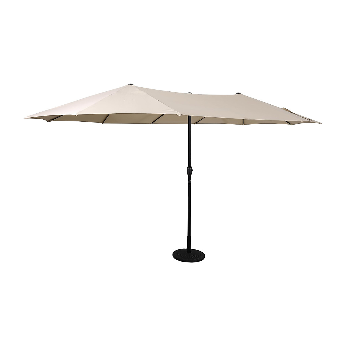 Flash Furniture Elizabeth Triple Head Patio Umbrella, Commercial Grade Umbrella with Easy Lift Crank Function, Water and Weather Resistant, 15 FT, Tan