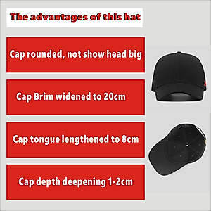 MUNULA Oversize Baseball Cap XXL Big Head Hats for Men Large Embroidery Hats Dad Hat Adjustable 23.6"-26.8" (White)