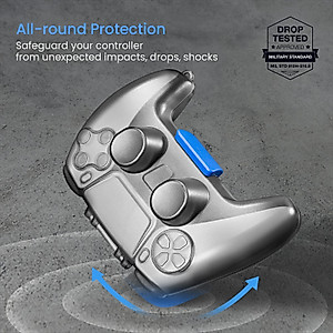 tomtoc Protective Case for PS5 Controller, Hard Shell Joystick Protector for Playstation 5 DualSense Wireless Remote, Shock-Proof, Dust-Resistant, Anti-Scratch, PS5 Accessories Protective Cover