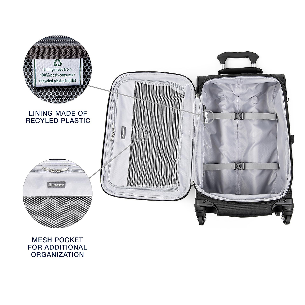 Travelpro Maxlite 5 Softside Expandable Luggage with 4 Spinner Wheels, Lightweight Suitcase, Men and Women, Black, Carry-on 21-Inch