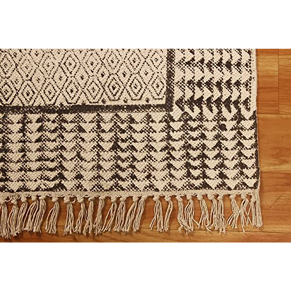 Pure Cotton Rug, Handmade Bohemian Rugs Home Decorative Boho Kilim Hand Woven Rag Rug Entryway Throw Rug for Doormat Bedroom Living Room Laundry Room Balcony 270x360 cm (9x12 Feet)