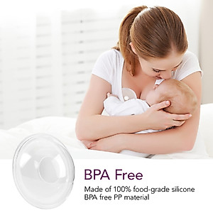 Momlist Milk Collector for Breastfeeding, Breast Shell & Milk Catcher, Reusable Silicone Sore Nipples Breast Milk Saver 2PCS