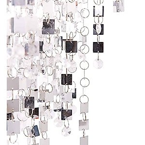 Wind & Weather 12-Inch Diameter by 29.5-Inch High Star-Shaped Mirrored Outdoor Chandelier with Solar Lights Powered by Discreet Solar Panel in Top with 9-Inch Long Hanging Chain Included