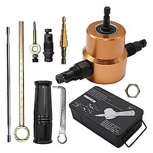 Anxingo 160AS 360° Rotating Nibbler Drill Attachment Double Head Sheet Metal Nibbler for Straight Curve and Circle Cutting