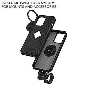 Rokform - iPhone 14 Pro Max Rugged Case + Motorcycle Handlebar Phone Mount (Black)