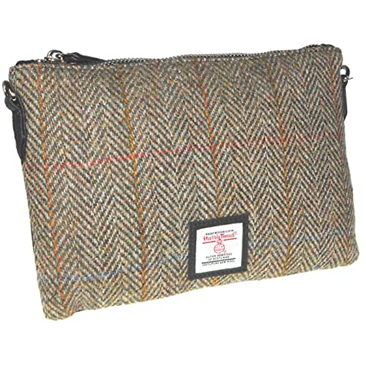 Real Harris Tweed Scotland Clutch Bag - Green Herringbone