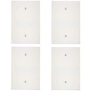 Leviton 88114 002-000 1-Blank Oversized Wall Plate, 1 Gang, 5-1/4 in L X 3-1/2 in W 0.255 in T, Smooth, 4 Pack, White