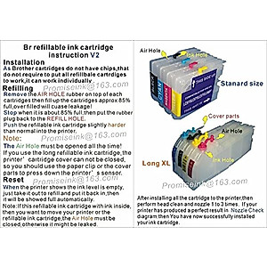 Inkpro Empty Refillable Ink Cartridge LC201 LC203 Compatible for Brother MFC-4320DW J4420DW J4620DW MFC-J460DW J480DW black magenta cyan yellow