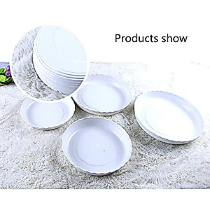 YUANAIYI 6 Packs Wave Plant Saucer - Plastic Flower Pot Drip Trays/Durable Heavy Duty White Plant Tray for Indoor and Out Door Plant(6/8/10 inch)
