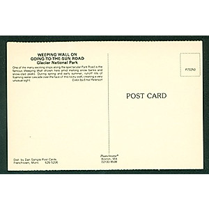 Weeping Wall on Going-To-The-Sun Road Glacier National Park Montana MT Postcard