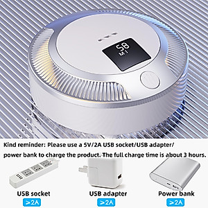 AIRPROSSING Rechargeable Refrigerator Air Purifier, Ozone Purification System, Screen design,3 Speed, Portable Mini refrigerator deodorizer for Car, Bedroom,Shoe Cabinet, Refrigerator (white)