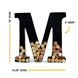 Metal Wine Cork Holder - Letters A to Z | Modern Housewarming Gift, Home Bar Decor, Wine Gift, Bridal Shower Gift, Engagement Gift | Large Wall Art | Home Décor