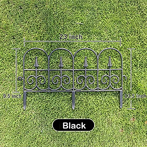 Garden Fence, 10 Pack Decorative No Dig Fencing 20ft (L) x 20in (H) Rustproof Landscape Folding Fence Panel Border Decor Picket Flower Edging for Outdoor Patio Yard Landscape