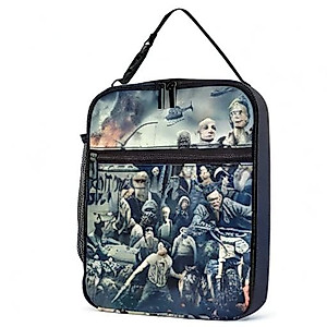 Leakproof Portable Insulation Lunch Tote The Apocalyptic Walking Horror Drama Dead Lunch Bag Gourmet Cooler Pouch Warm Pouch for Parties Lunch Box Storage Organizer