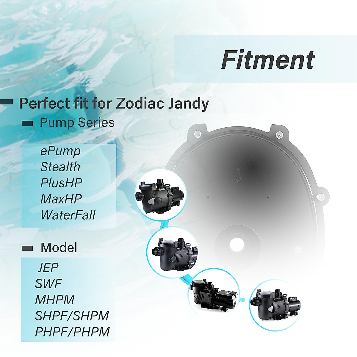 Upgrade Version R0445200 Backplate Fit for Zodiac Jandy ePump, Stealth, PlusHP, Waterfall, MaxHP Series Pumps Models JEP, SHPF/SHPM, PHPF/PHPM, SWF, MHPM