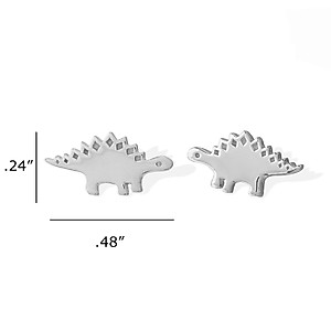 Boma Jewelry Sterling Silver Stegosaurus Dinosaur Stud Earrings