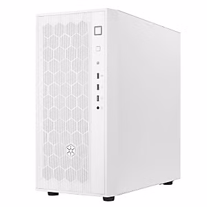 SilverStone Technology FARA R1, White, Solid Side Panel, Mid-Tower ATX Case with Micro-ATX and Mini-ITX Support, SST-FAR1W