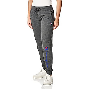 Champion Women's Powerblend Joggers, Script Logo, Granite Heather-Y07459, X-Small