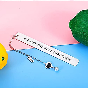 2023 Enjoy The Next Chapter Bookmark Inspirational Graduation Retirement Birthday Stocking Stuffer Gifts for Women Men Kids Book Lovers Seniors Coworker Leaving New Job Promotion Dad Mom Gift Him Her