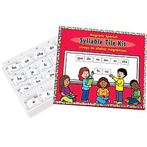 Really Good Stuff Magnetic Syllable Tile Kit - Spanish - 102 Tiles, 1 Storage Box