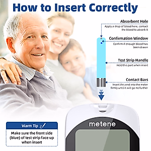 Metene TD-4116 Blood Glucose Test Strips, 300 Count Test Strips for Diabetes, Use with metene TD-4116 Blood Glucose Monitor Only(No Monitor)