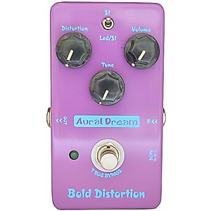 Aural Dream Bold Distortion Guitar Effect Pedal includes Heavy Distortion and High-Gain Powerful Dynamic Response for 2 Distortion modes,True Bypass