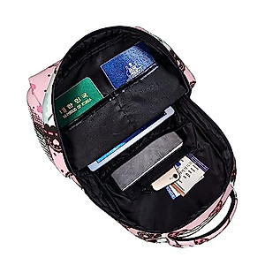 DIEZ My Bunny Melody Backpack Women Casual Pink Backpack Cartoon My Bunny Melody Kawaii Backpack Breathable Large-Capacity Travel Daypack With Keychain