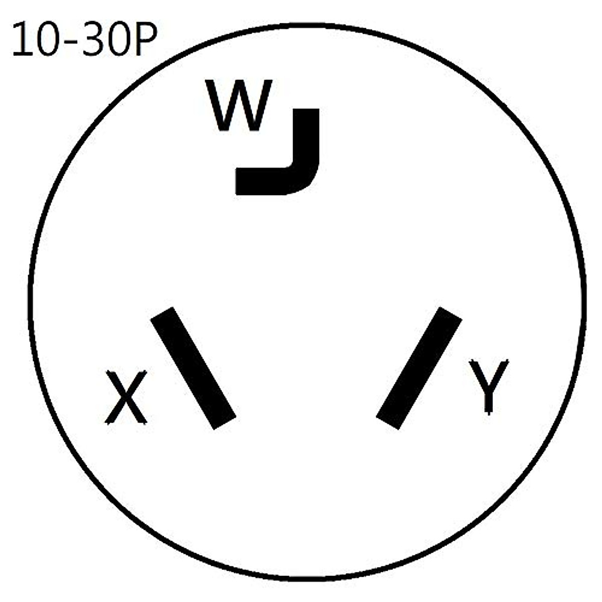 Parkworld 886344 Dryer 10-30 Plug Male to Household 5-15 (Generator 5-20) Receptacle Female Adapter Cord (ONLY Output 250 Volt)