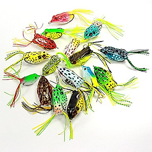 Hollow Body Frog Freshwater & Saltwater Float on Water Lure Kit (18 PCS)