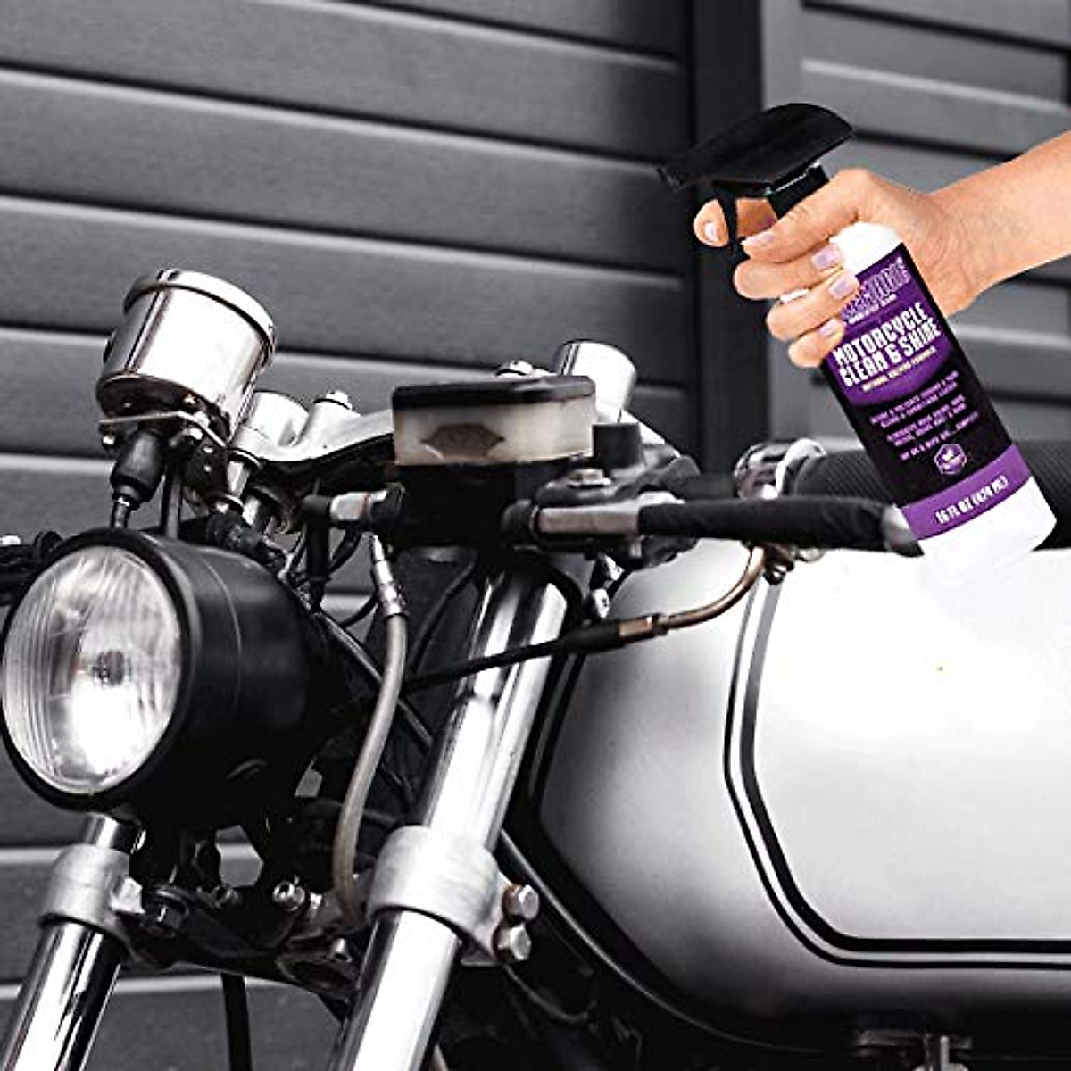 CycleMagic Motorcycle Clean and Shine Motorcycle Cleaner & Conditioner, Chrome Cleaner, Leather Cleaner, Paint | Eliminates Grime, Brake Cleaner, Dirt & Debris | (16oz Spray Bottle 2pack (Save 25%))