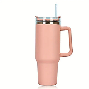 40 oz Insulated Stainless Steel Water Bottle with Lid,Handle and straw, Insulated Mug for Hot and Cold as Travel Gifts,Coffee/tea/Beverages Tumbler and Thermos