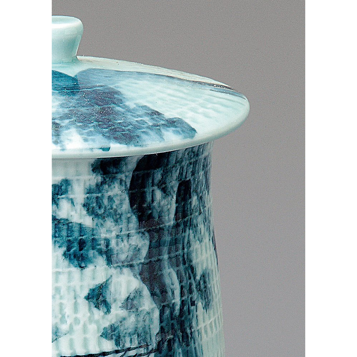 Soine Kiln 489-08-453 Sushi Hot Water Only Tochili Mountain Water with Lid, Blue, Approx. 10.1 fl oz (300 ml)