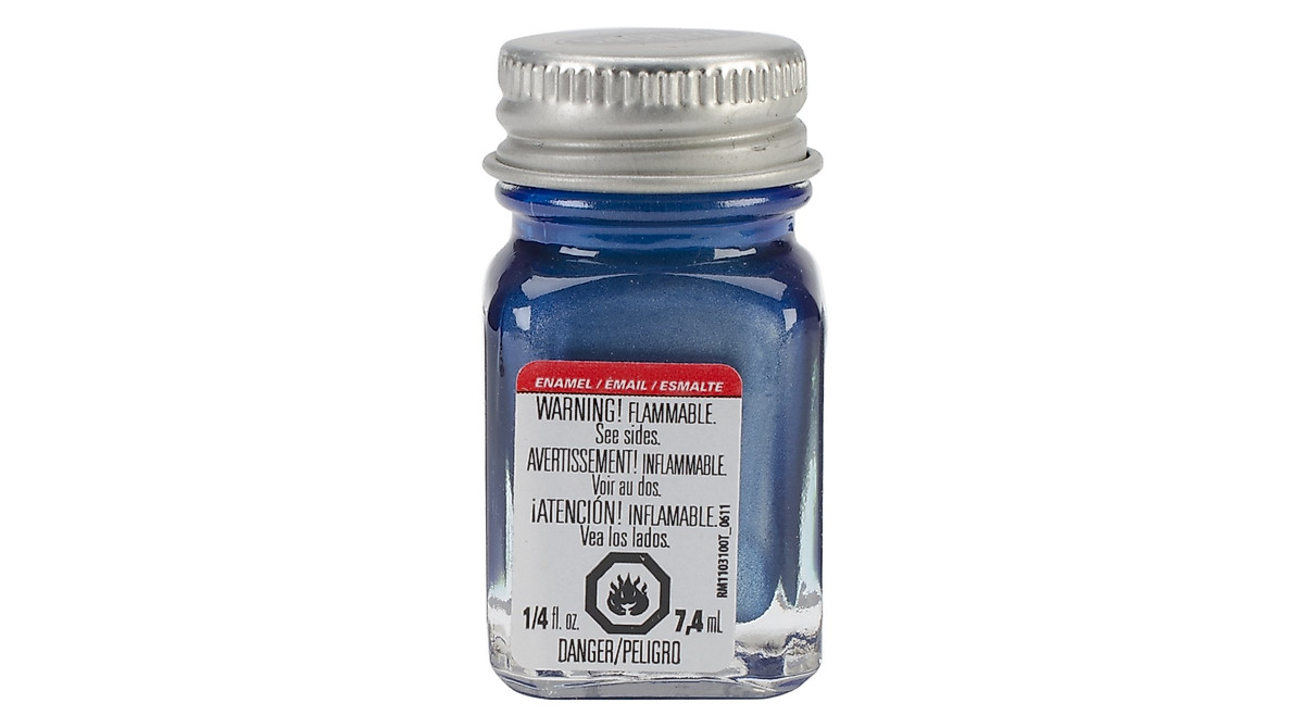 Testors Blue Metal Flake Enamel Paint - Perfect for Model Detailing
