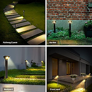 AURAXY LED Solar Powered Motion Sensor Pathway Lights, Battery Powered Outdoor Waterproof Motion Detector Walkway Light, Use for Your House's Yard Backyard Driveway Sidewalk Path Garden etc.(4 Pack)