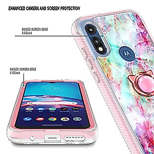 NGB Supremacy Case for Motorola Moto E 2020, Full Body Protection with [Built-in Screen Protector] Ring Holder/Wrist Strap, Slim Fit Shockproof Bumper Durable Cover Case (Fantasy)