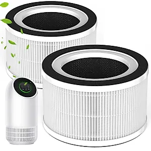 True HEPA Filter Replacement for Afloia Fillo/Halo/Mooka Allo Purifier, 3-in-1 H13 True HEPA, 360° 3-Stage Filtration, 2 Pack