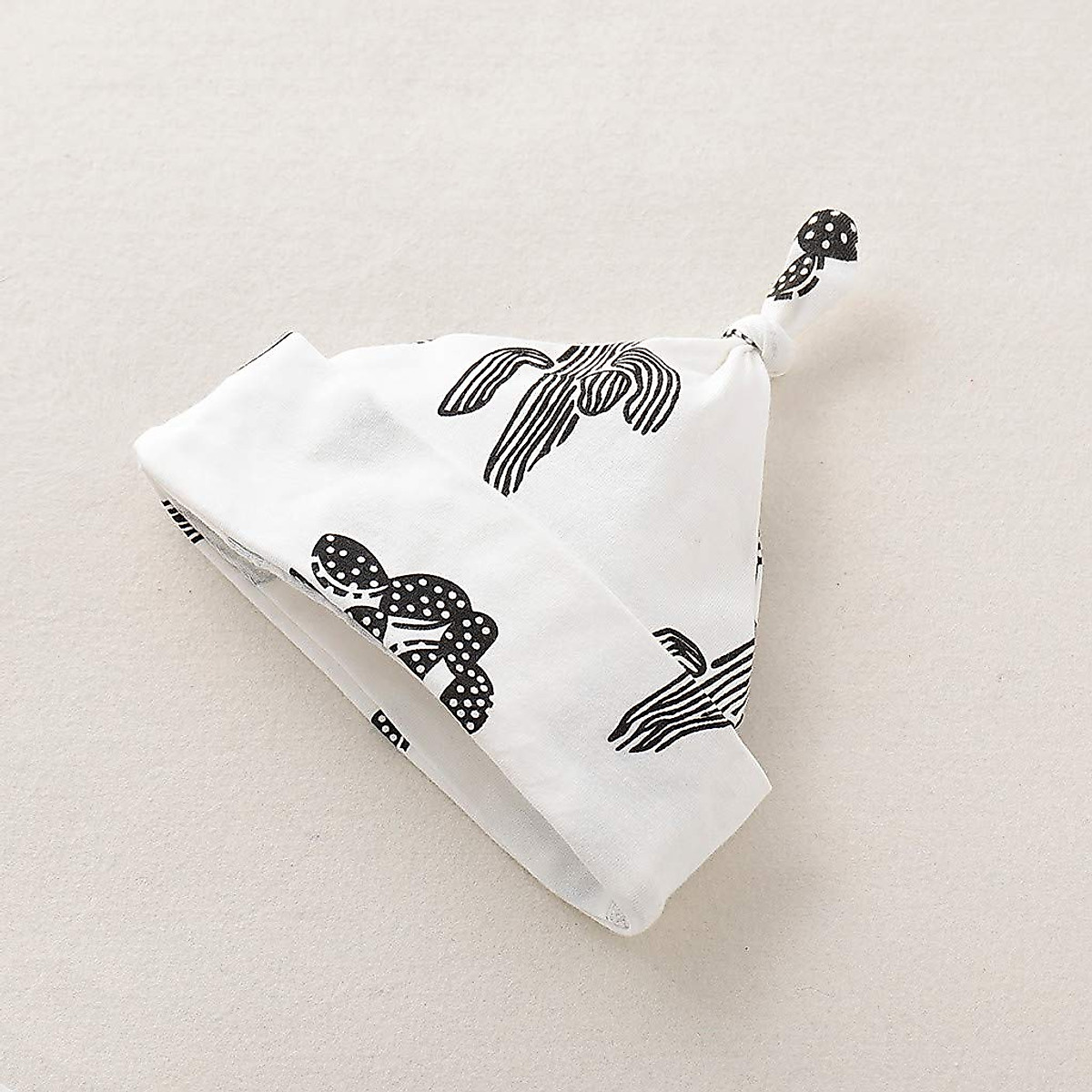 TMEEIHNSS Newborn Baby Boys Girls Bodysuit 2 Piece Set Infant Cactus Print Romper Jumpsuit Hat Outfits Sets (White, 0-3)