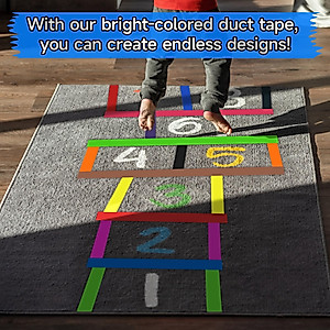 12PCS Rainbow Colored Duct Tape Bulk, 20 Yards x 1.88 Inch Duct Tape Heavy Duty Waterproof, No Residue, Bright Duct Tape Colors and Patterns for Packaging, Arts Crafts, Color-Coding, and DIY Projects