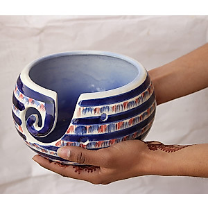 ABHANDICRAFTS Ceramic Knitting Yarn Bowl, Crochet for Moms - A Perfect on All Occasions for Moms and Grandmothers