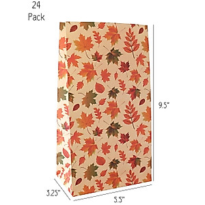 Dinosaur Favor Bags - 24-Count Colorful Cute Dinosaur Pattern Design Printed on Dark Blue Kraft Paper Goodie Gift Bags - Dino Party Supplies for Dinosaur Theme Birthday Party - 9.5" x 5.5" x 3.25"