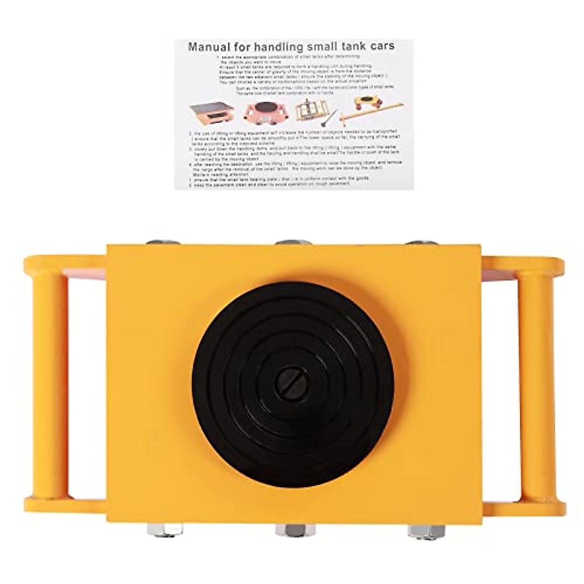 8T Dolly Skate Machinery Roller Mover 17600Lbs Heavy Duty Cargo Trolley Casters Machinery Mover 6 Wheels Industrial Machinery Mover Storage Yellow Dolly with Handle for Garage Shop